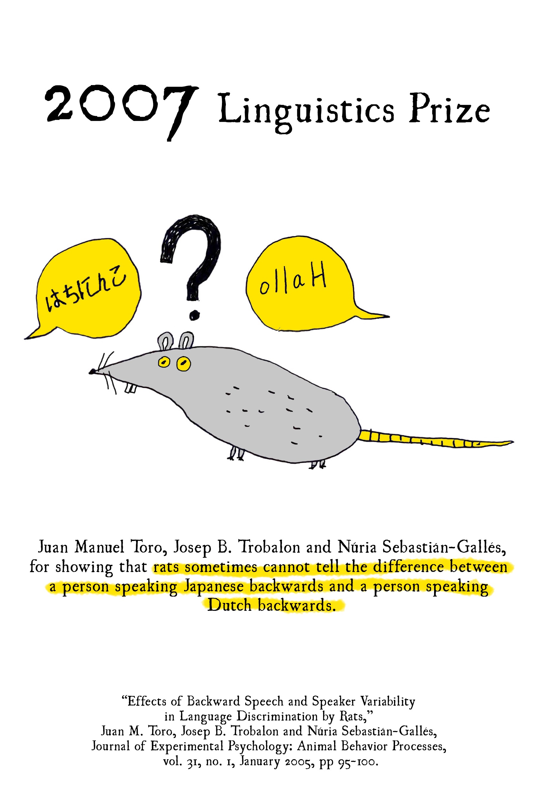 Backwards Speech and Listening Rats [tribute drawing about a past Ig ...